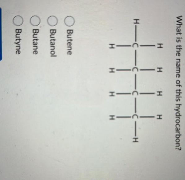 What Is The Name Of This Hydrocarbon H H C H Studyx