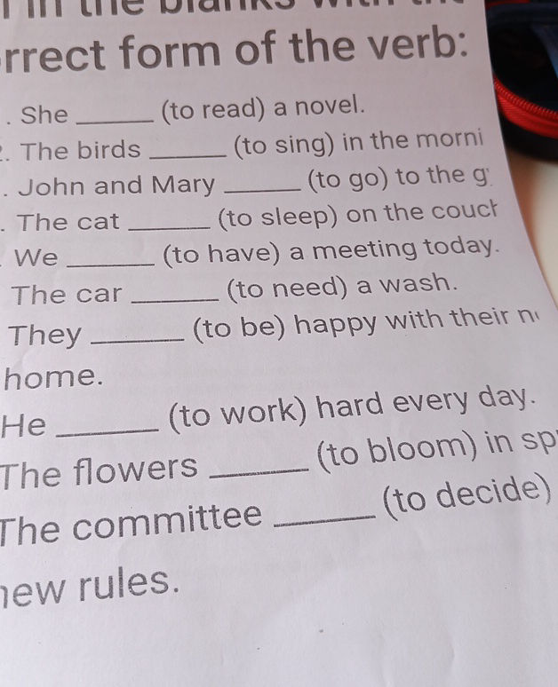 Fill in the blanks with the correct form of | StudyX