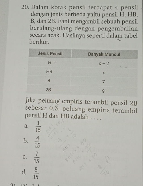 20 Dalam kotak pensil terdapat 4 pensil | StudyX