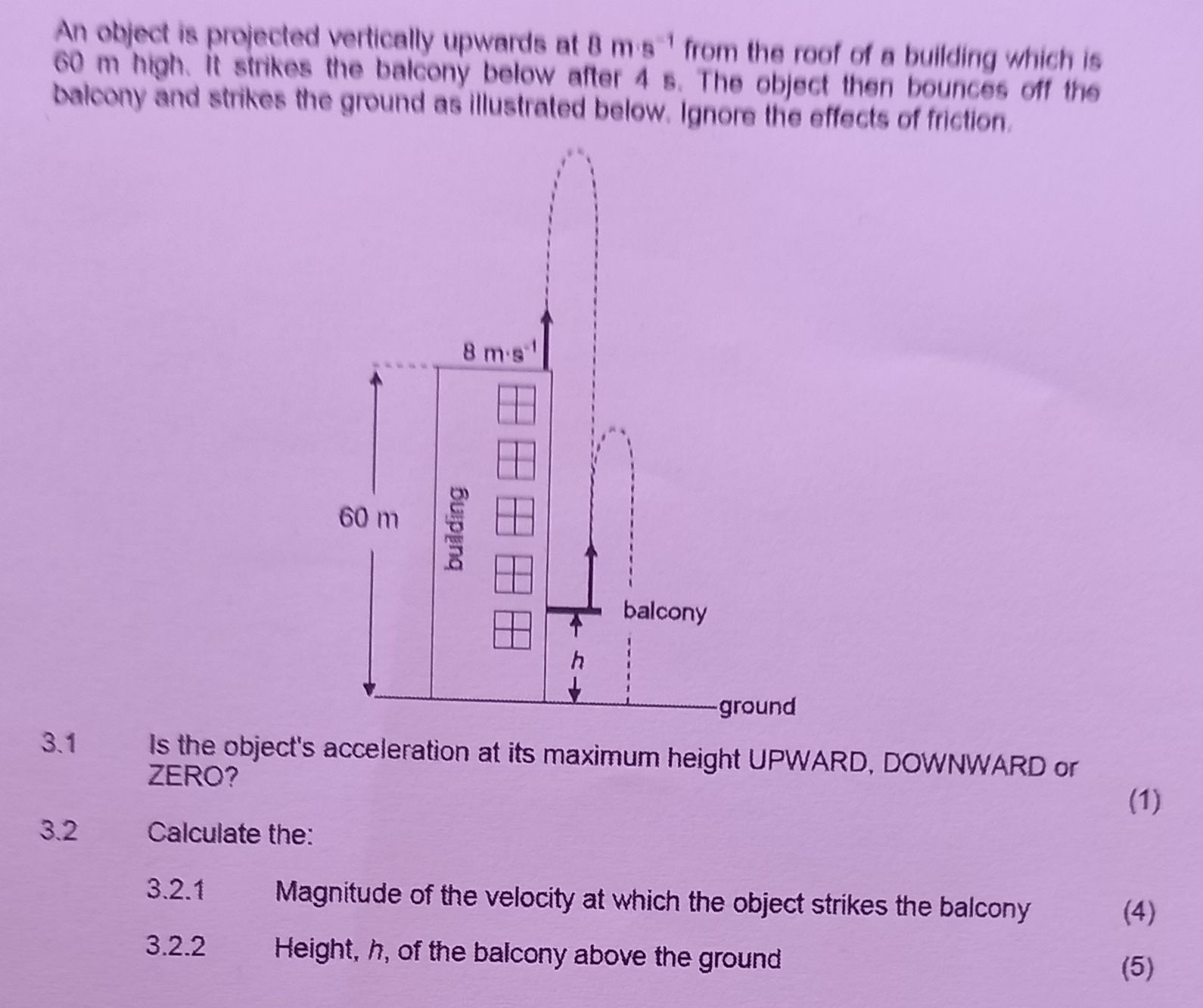 An object is projected vertically upwards at | StudyX