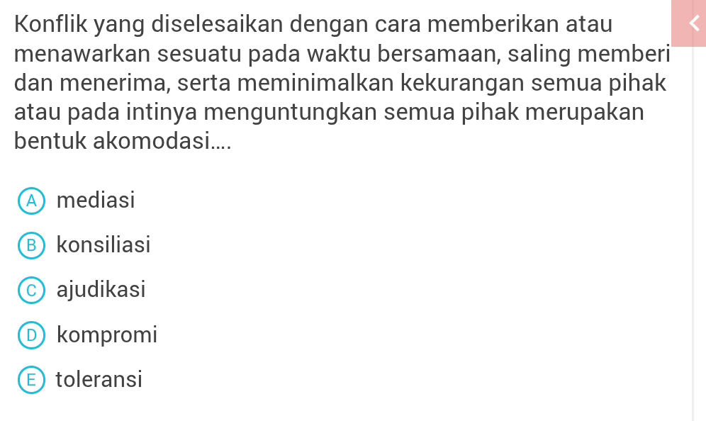 Konflik yang diselesaikan dengan cara | StudyX