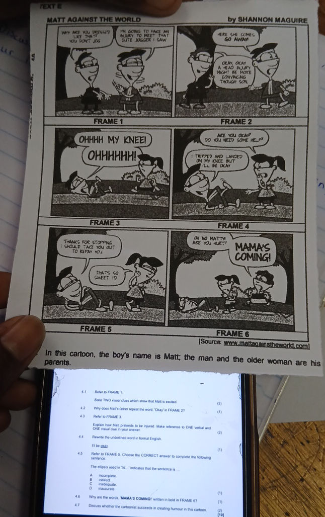 Refer to FRAME 1. State TWO visual clues | StudyX