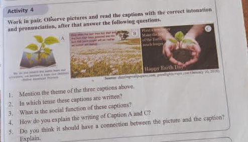 Activity 4 Work in pair Observe pictures and | StudyX