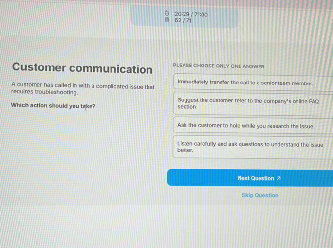 Customer communication A customer has called | StudyX