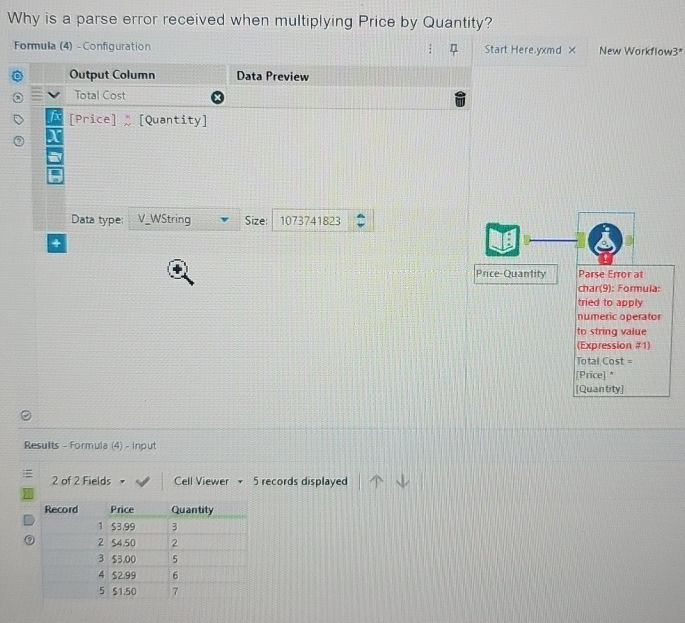Why is a parse error received when | StudyX