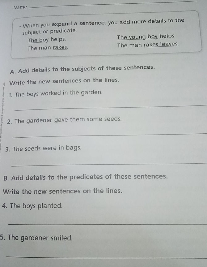 When you expand a sentence you add more | StudyX