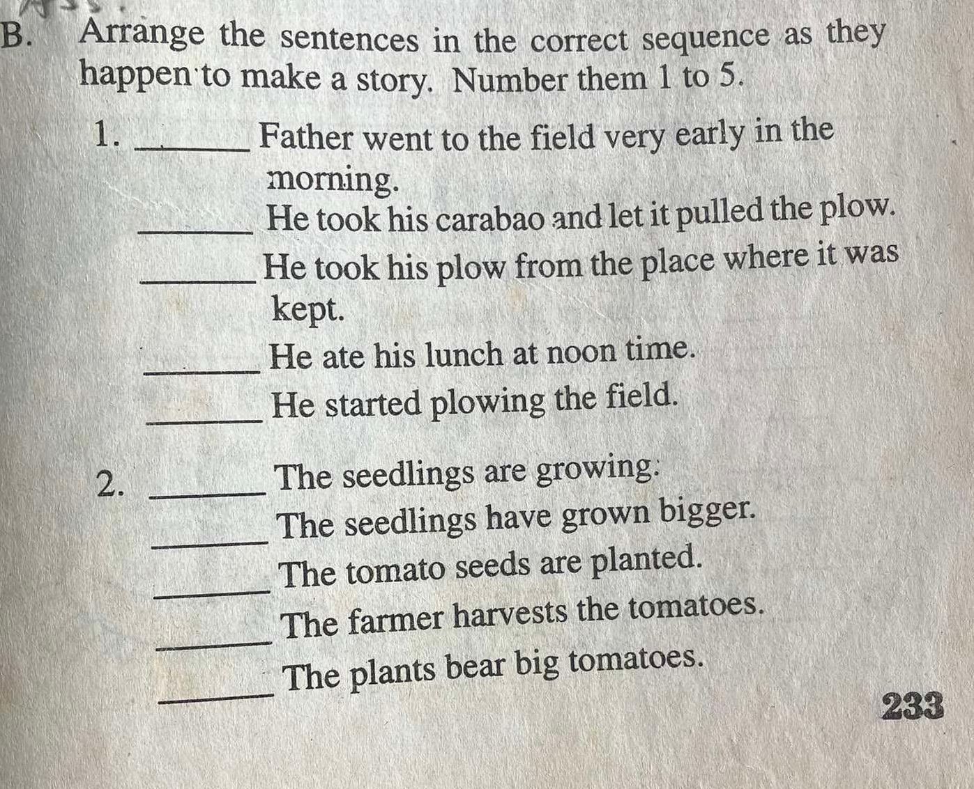 B Arrange the sentences in the correct | StudyX