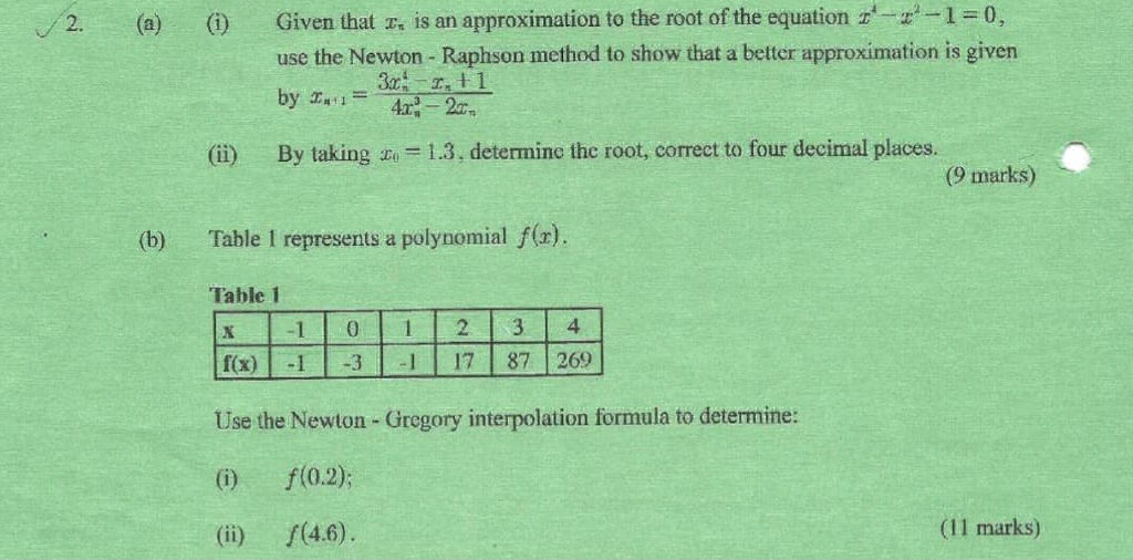 (a) (i) Given that xr is an approximation to | StudyX