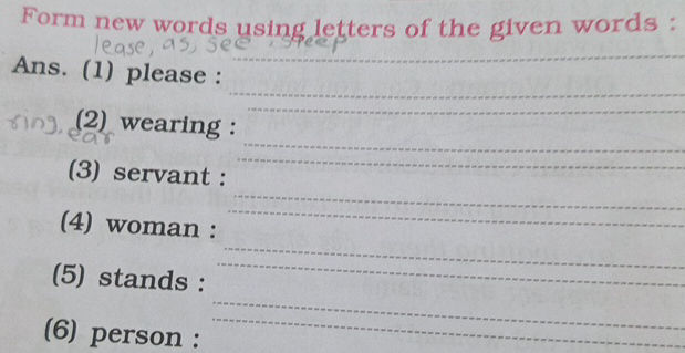 Form new words using letters of the given | StudyX