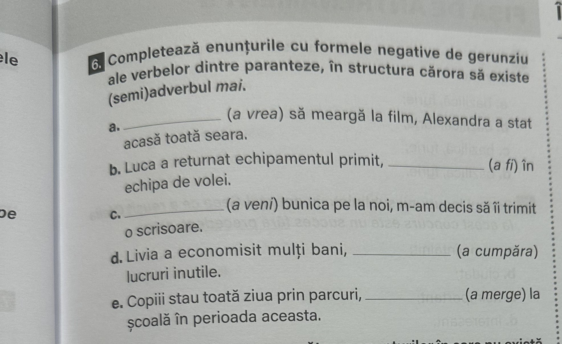 Completeaz enunurile cu formele negative de | StudyX
