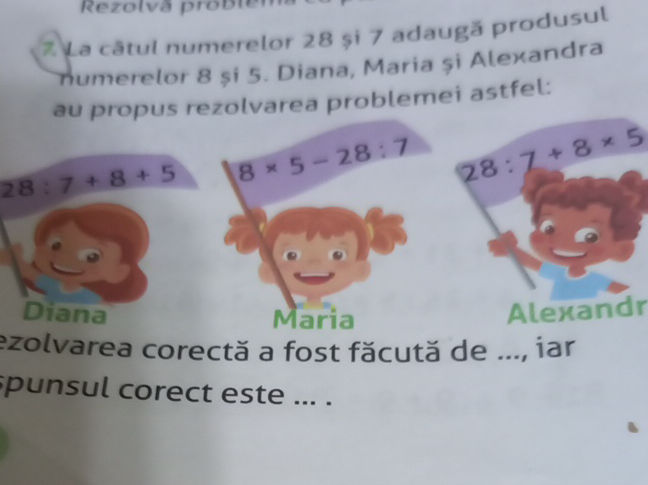 La câtul numerelor 28 şi 7 adaugă produsul | StudyX