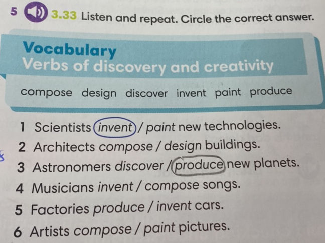 Listen and repeat. Circle the correct | StudyX