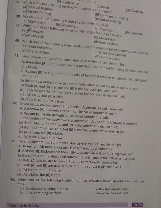 37 Which is the best training method for | StudyX