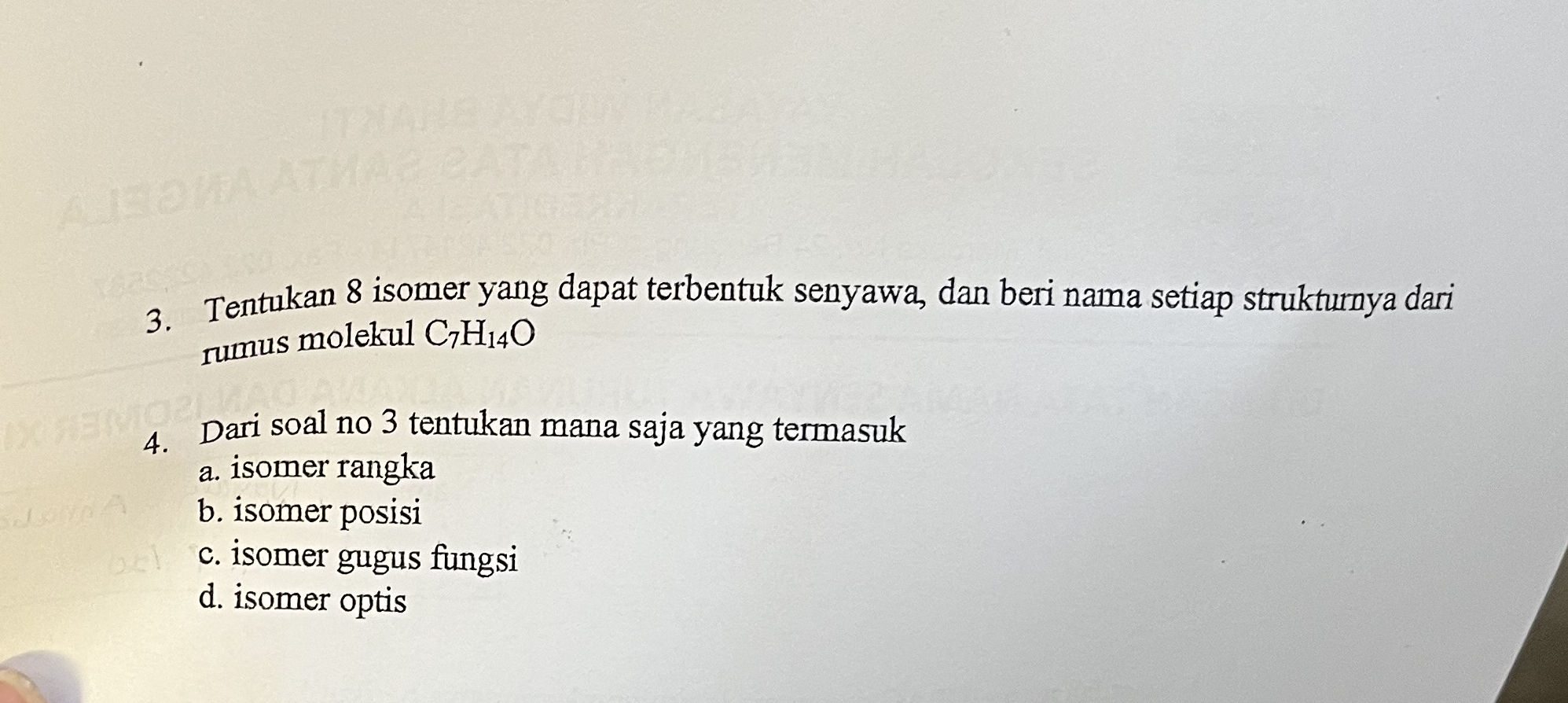 3 Tentukan 8 isomer yang dapat terbentuk | StudyX