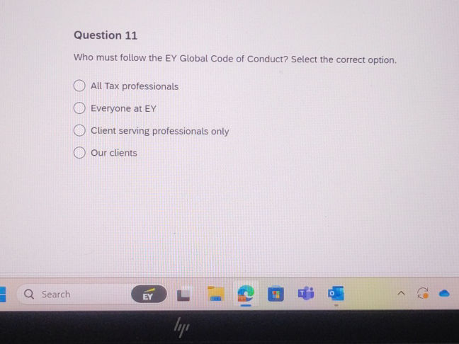 Question 11 Who must follow the EY Global | StudyX