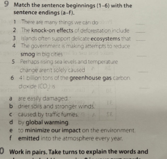 9 Match the sentence beginnings (1-6) with | StudyX