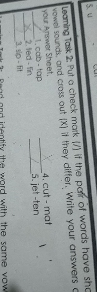 Learning Task 2 Put a check mark (/) if the | StudyX
