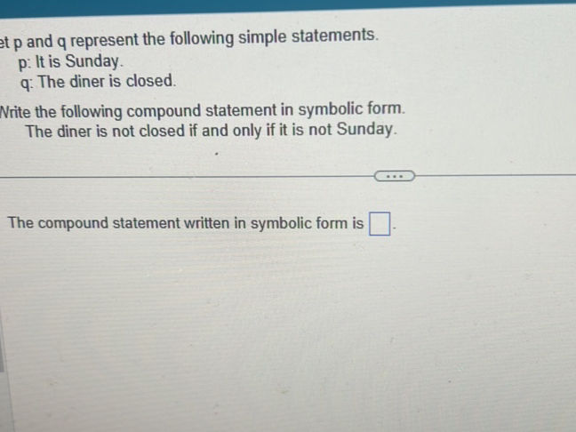 Let p and q represent the following simple | StudyX