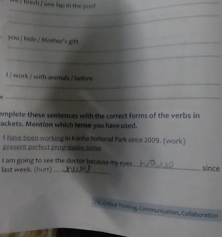 Complete these sentences with the correct | StudyX