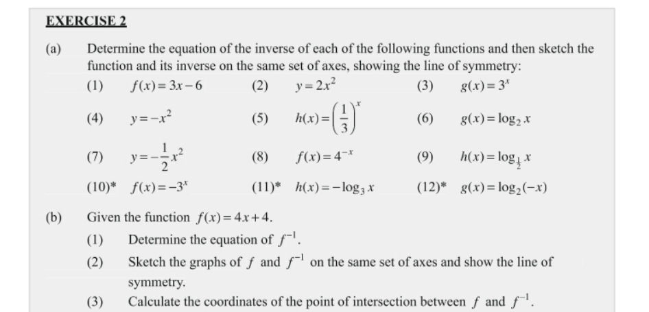(a) Determine the equation of the inverse of | StudyX