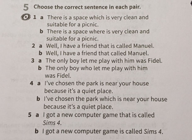 5 Choose the correct sentence in each pair 1 | StudyX