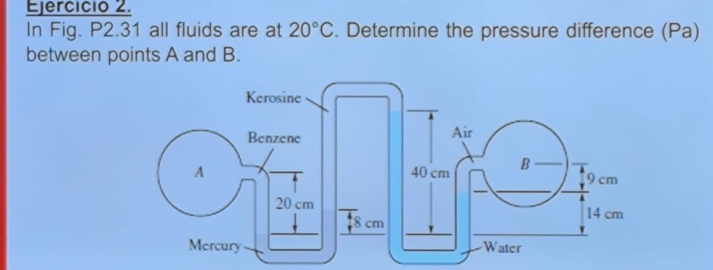 In Fig P231 all fluids are at 20C Determine | StudyX