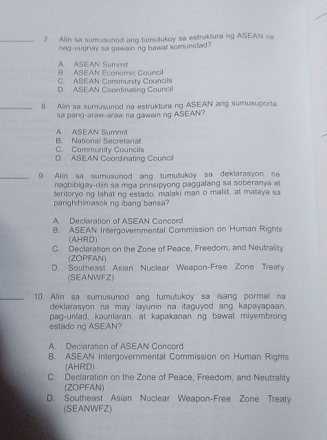 7 Alin sa sumusunod ang tumutukoy sa | StudyX