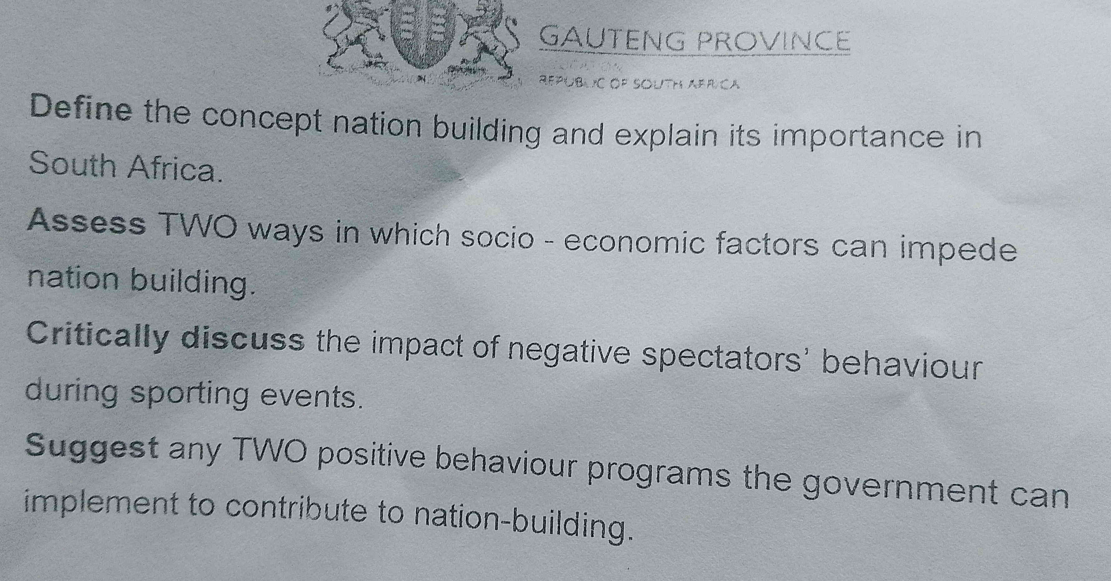 Define the concept nation building and | StudyX
