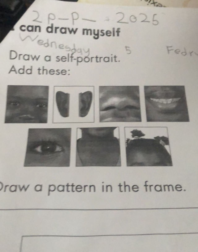Draw a self-portrait Add these Draw a | StudyX