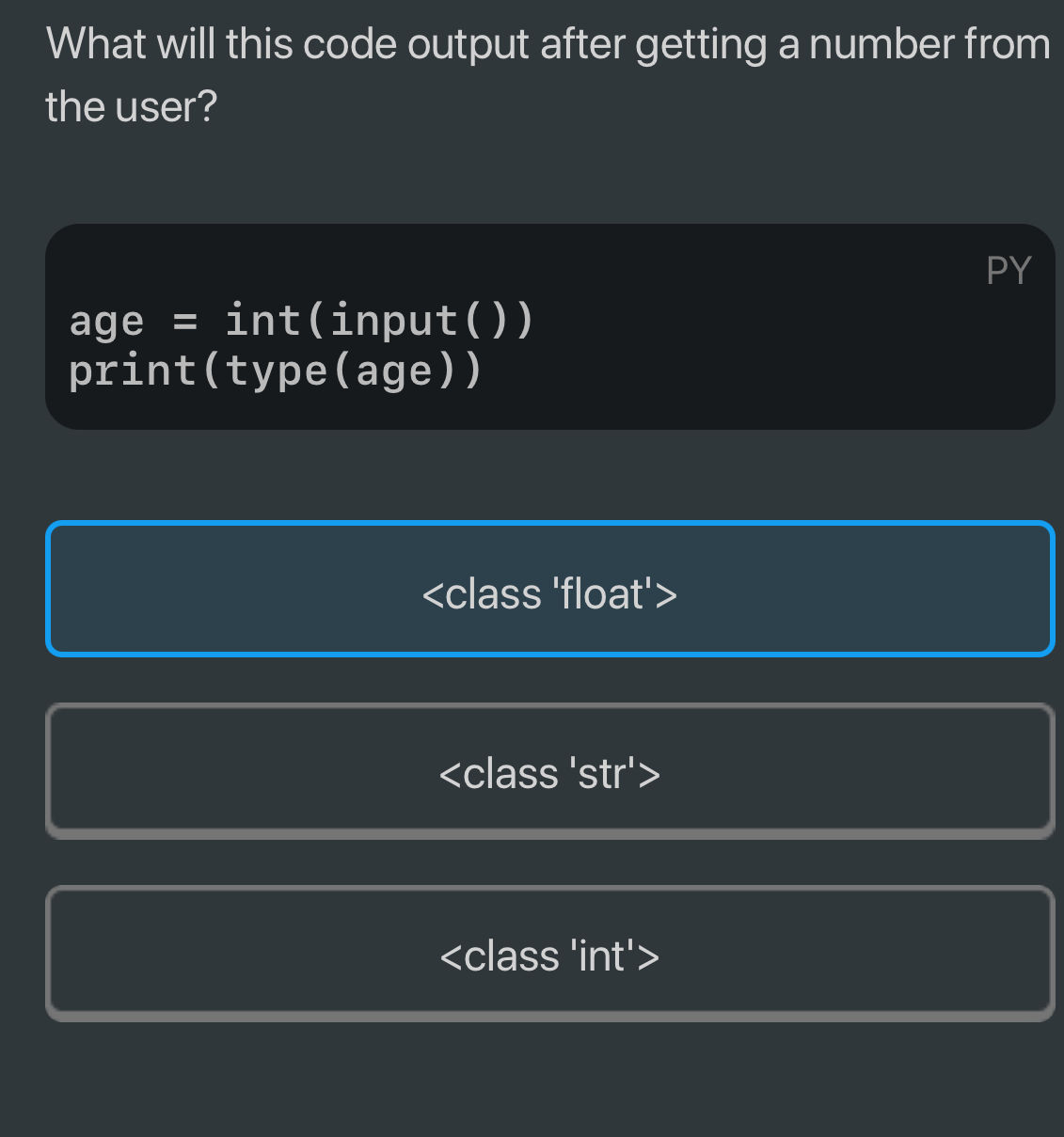 What will this code output after getting a | StudyX