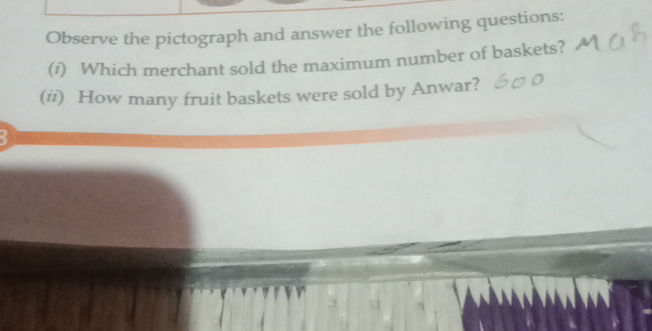 Observe the pictograph and answer the | StudyX