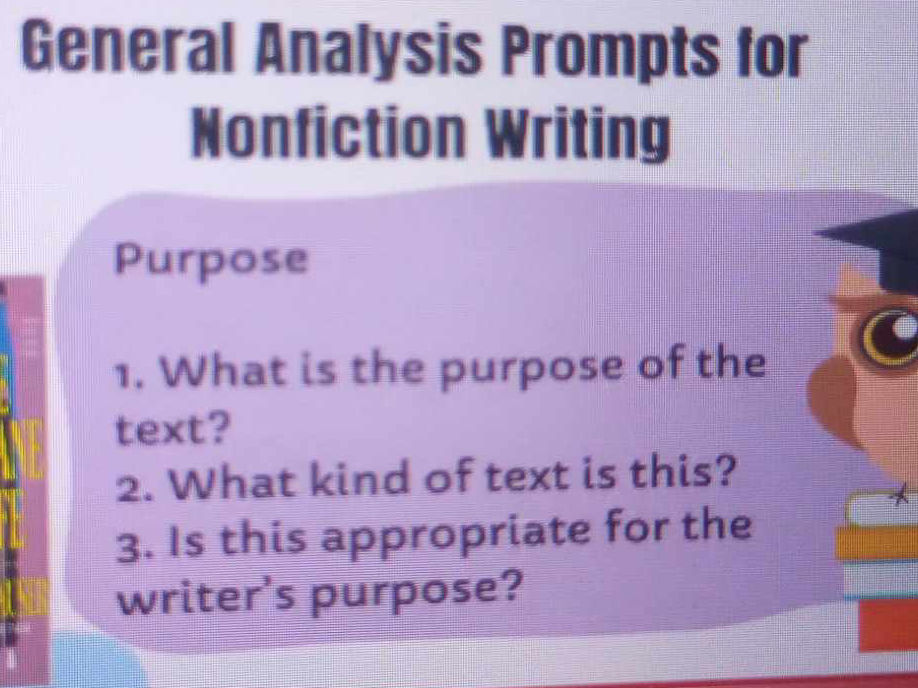 General Analysis Prompts for Nonfiction | StudyX