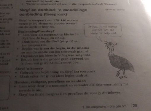 Skryf n toespraak van 120-140 woorde waarin | StudyX