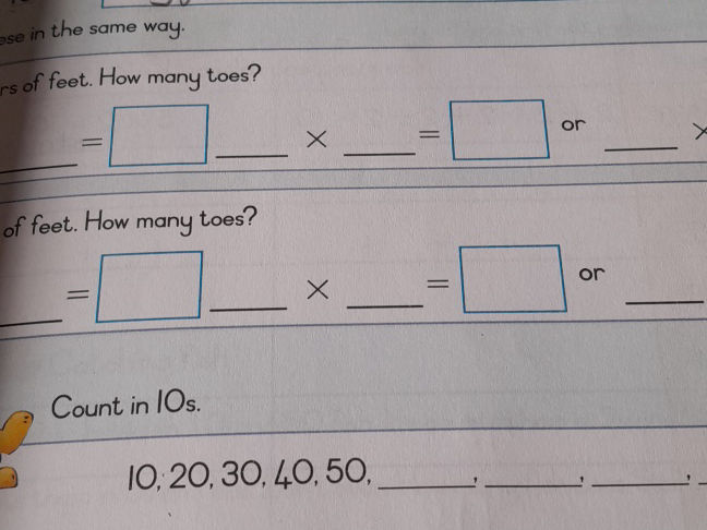 pairs of feet How many toes + = = or | StudyX