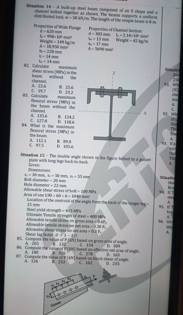 Situation 14 - A built-up steel beam | StudyX