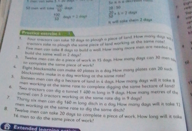 Practice exercise 4 1 Four tractors can take | StudyX