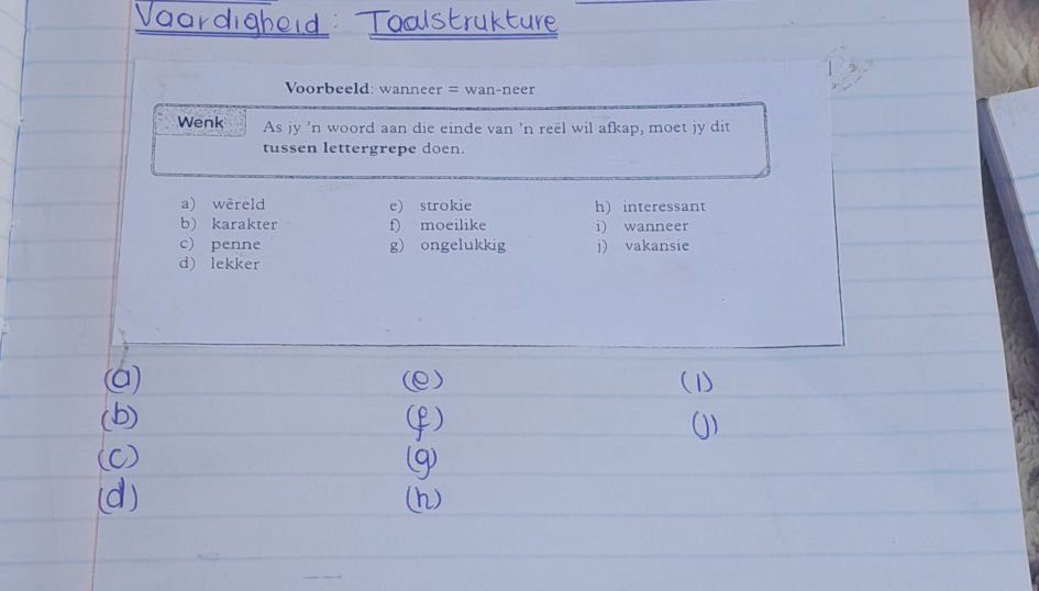 Vaardigheid Taalstrukture Voorbeeld wanneer | StudyX