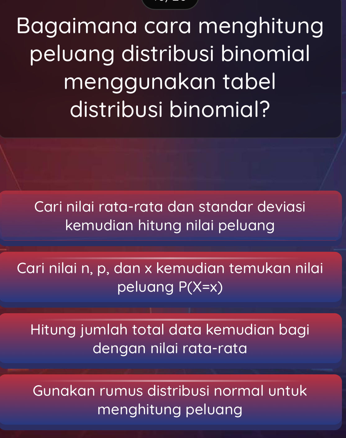 Bagaimana cara menghitung peluang distribusi | StudyX