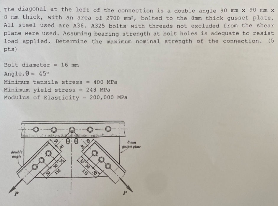 The diagonal at the left of the connection | StudyX