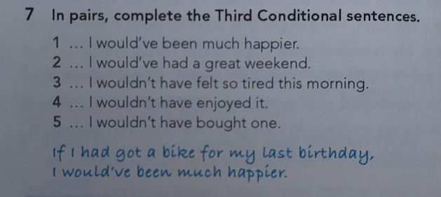7 In pairs complete the Third Conditional | StudyX