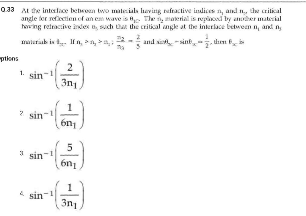 Q33 At the interface between two materials | StudyX
