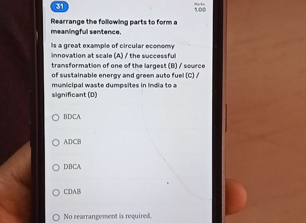 Rearrange the following parts to form a | StudyX