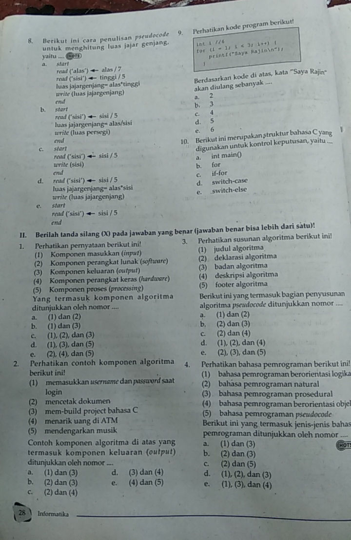 8. Berikut ini cara penulisan pseudocode | StudyX