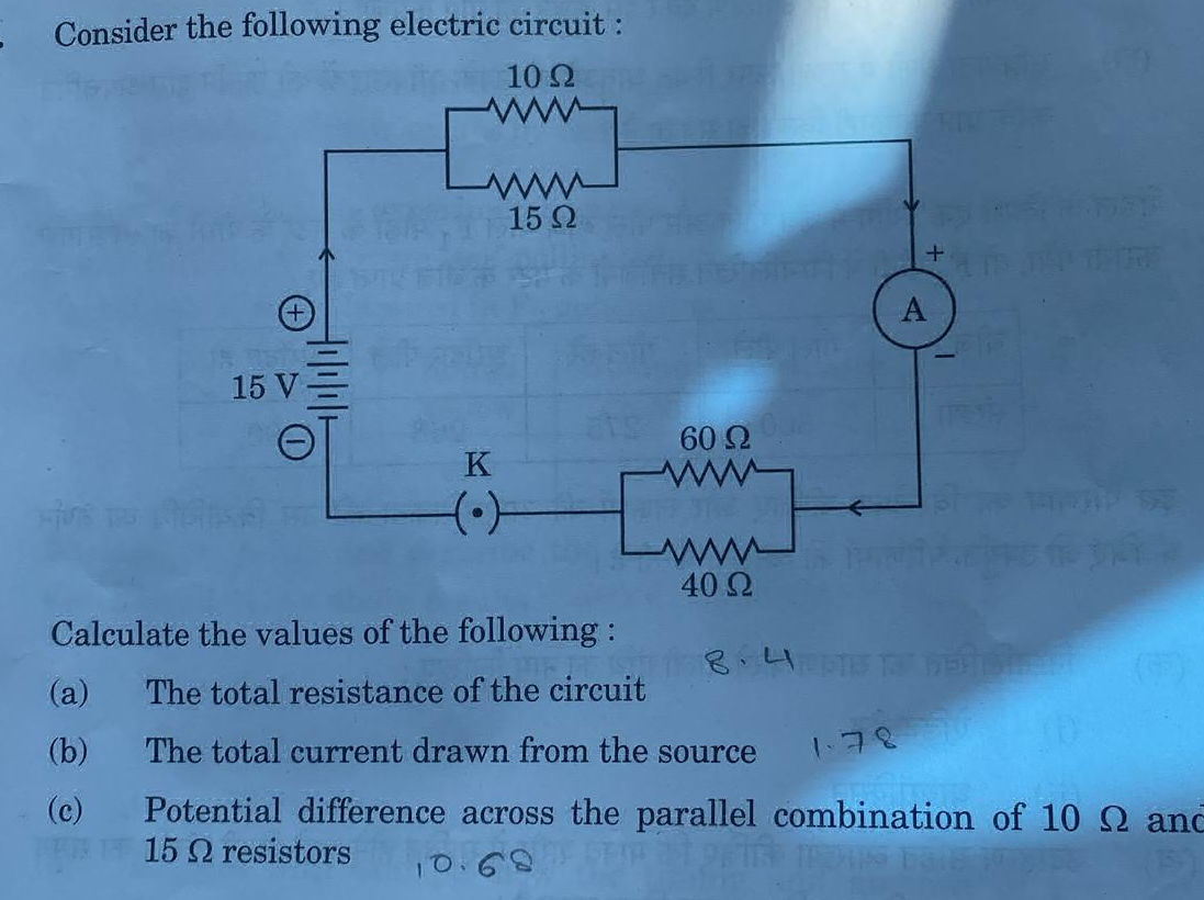 Consider the following electric circuit 10 | StudyX