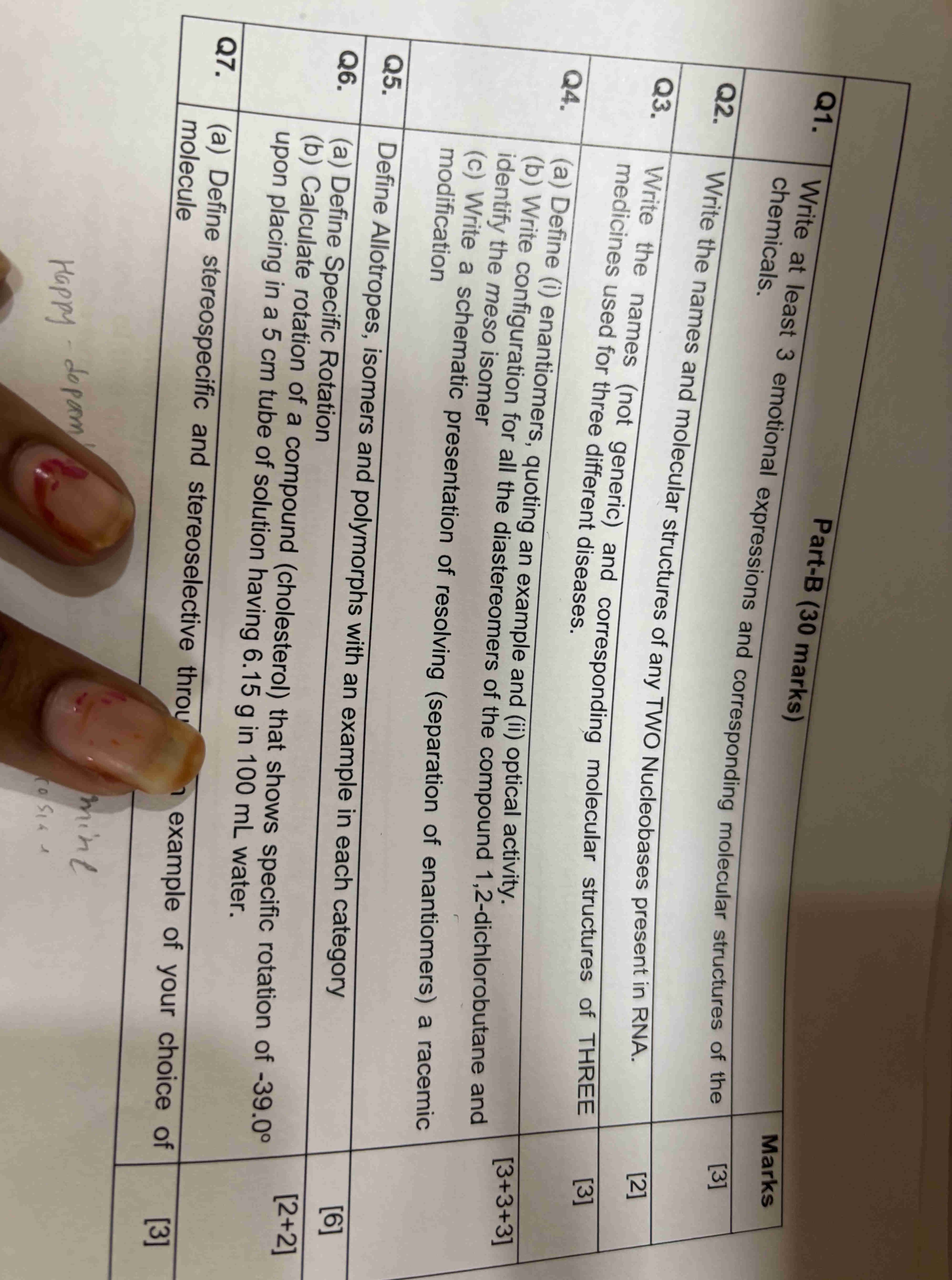 Q1. Write at least 3 emotional expressions | StudyX