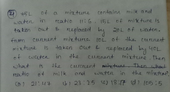 75L of a mixture contains milk and water in