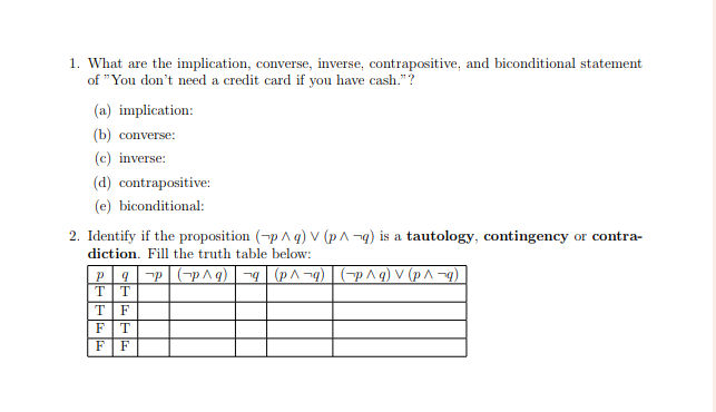 1 What are the implication converse inverse | StudyX