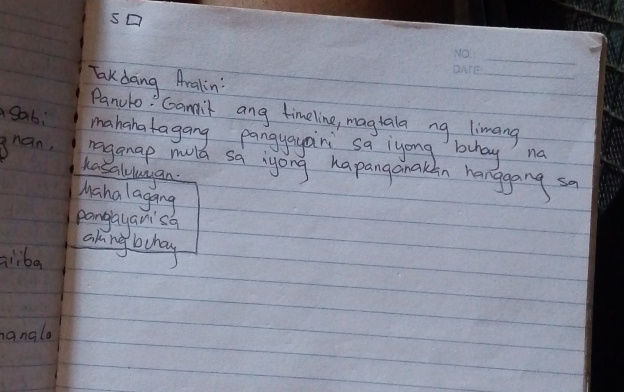 Takdang Aralin Panuto Gamit ang timeline | StudyX