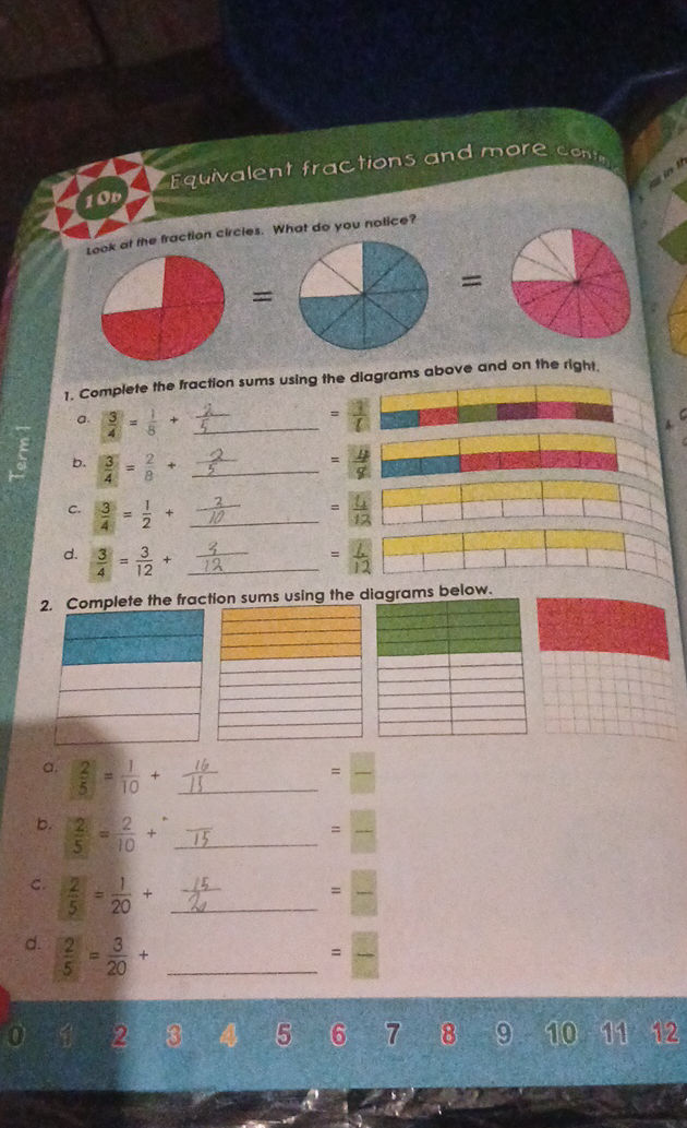 1 Complete the fraction sums using the | StudyX