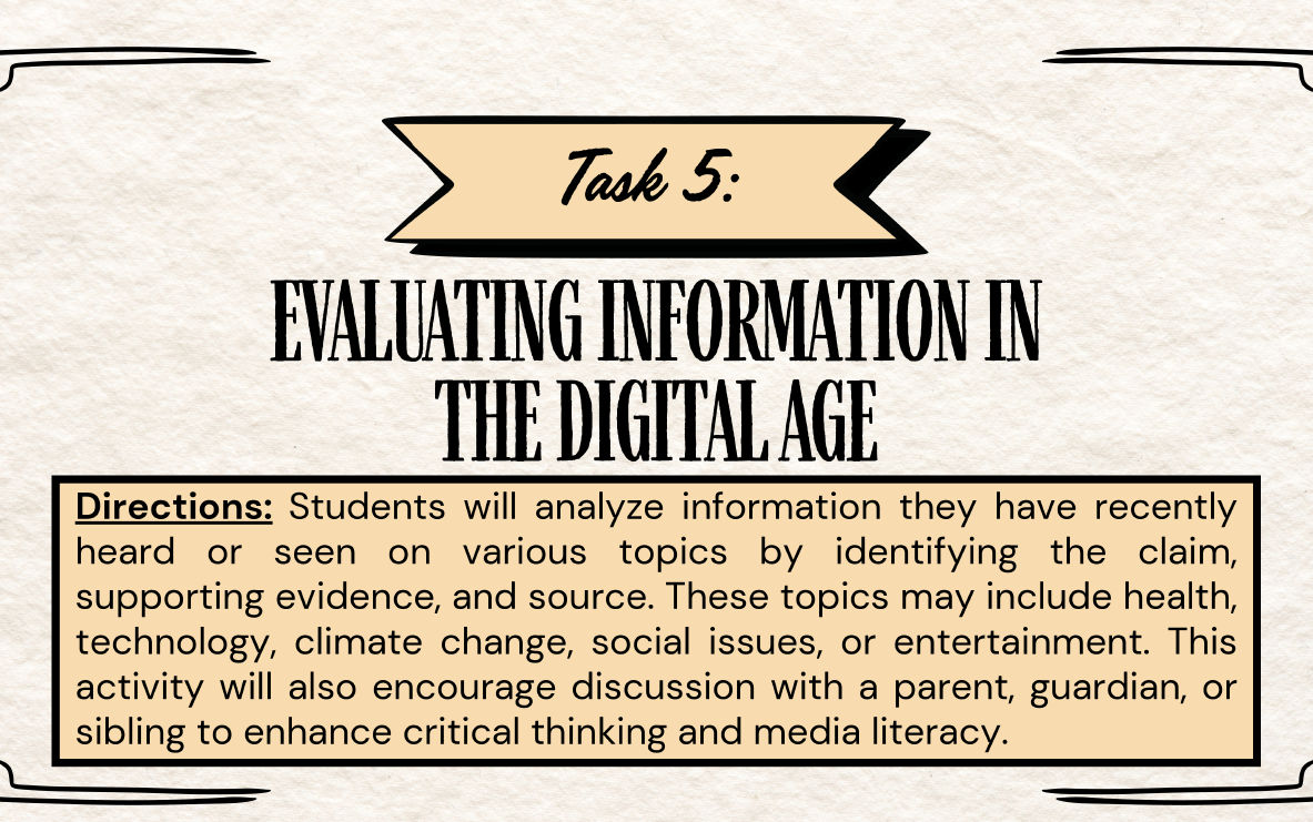 Task 5 EVALUATING INFORMATION IN THE DIGITAL | StudyX